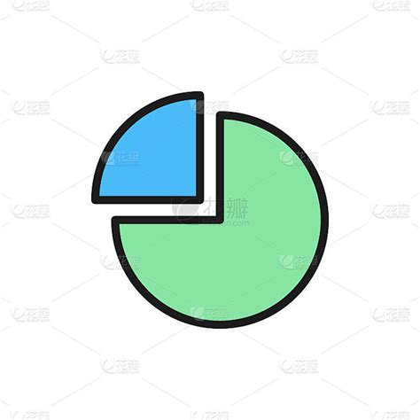 扇形图与段平坦的颜色图标。 扇形图与段平坦的颜色图标。