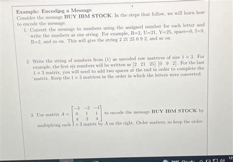 Solved Example Encoding A Message Consider The Message BUY Chegg Com