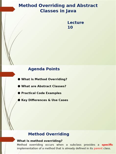 lecture 10 abstract classes pdf method computer programming