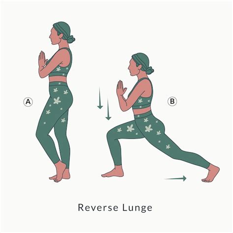 Premium Vector Reverse Lunge Exercise Woman Workout Fitness Aerobic And Exercises