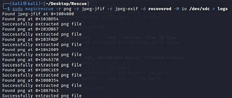 Восстановление фото на Linux с помощью Magicrescue