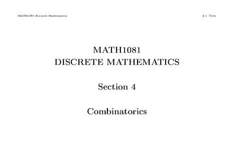 Chapter 4 Lec Notes Math1081 Discrete Mathematics 4 Title Ma Th
