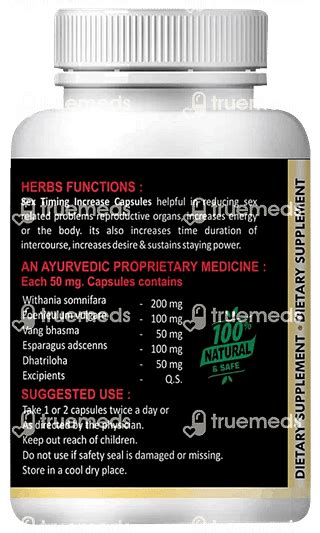 Natural Sex Timing Increase Capsule 60 Uses Side Effects Dosage Price Truemeds