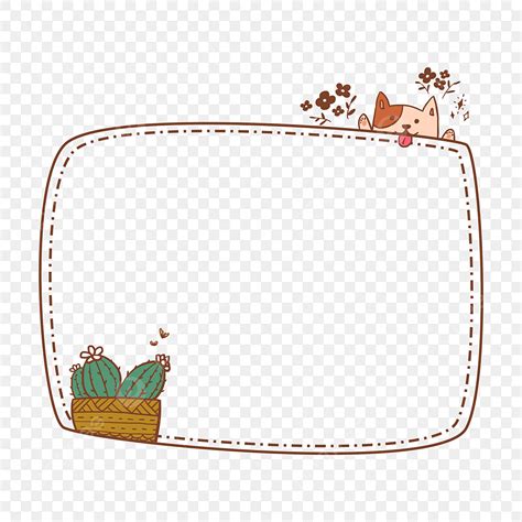 손으로 그린 만화 선인장 일러스트 테두리 손으로 그린 만화 선인장 Png 일러스트 및 Psd 이미지 무료 다운로드 Pngtree