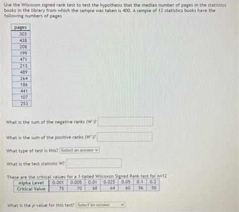 Solved Use The Wilcoxon Signed Rank Test To Test The Chegg