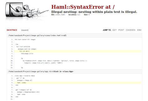 Ruby On Rails Hamlsyntaxerror At Stack Overflow