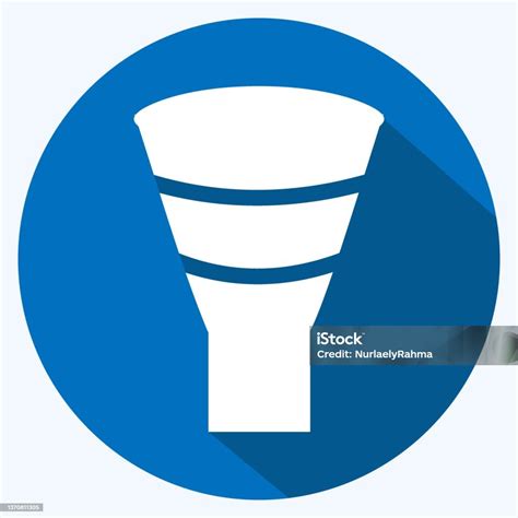 부드러운 파란색 배경에 고립 된 트렌디 한 긴 그림자 스타일의 깔때기 차트 아이콘 3차원 형태에 대한 스톡 벡터 아트 및 기타 이미지 3차원 형태 계산함 그래프