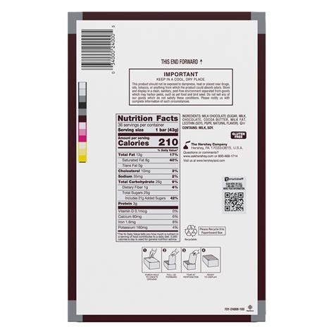 Hersheys Milk Chocolate Candy Bars 155 Oz