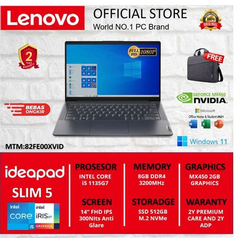 Jual Lenovo Ideapad Slim I Intel Core I G Gb Ssd Mx Gb Fhd Ips W Ohs Di