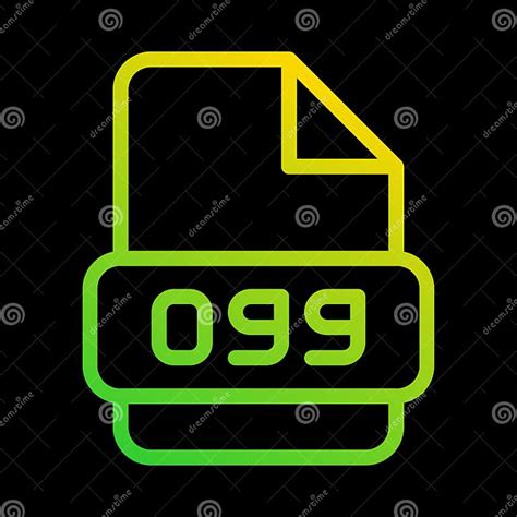 Ogg File Type Icon Document Format Extension With An Outline Gradient Design Stock