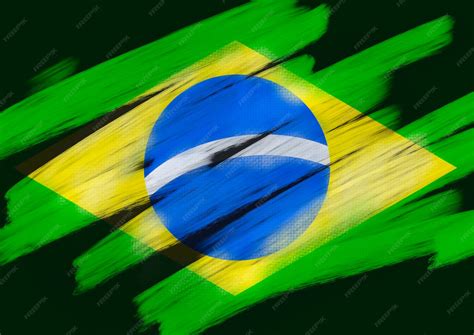 Bandera De Brasil Bandera Estilizada De Brasil Para Apoyar Al Equipo De