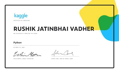 Rushik Vadher On Linkedin Rushik Jatinbhai Vadher Completed The Python