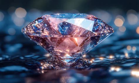 Exquisite Diamond Sparkles On A Reflective Surface Capturing Light Stock Image Image Of