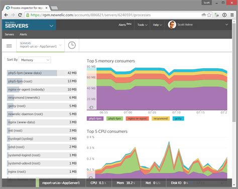 monitoring server and application health with new relic