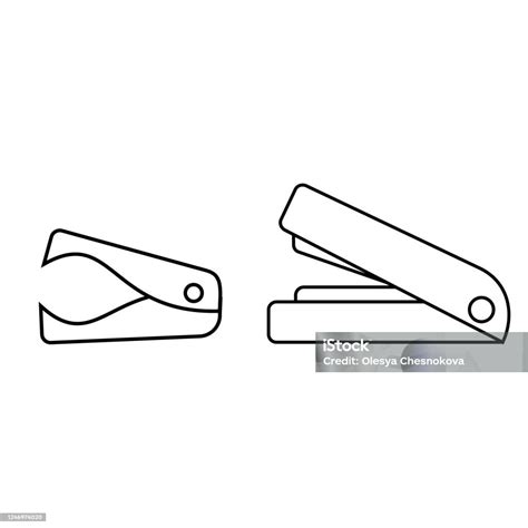 스테이플러 및 안티 스테들러 낙서 스타일 검은 윤곽 흰색 배경 고립 된 벡터 일러스트 레이션 디자인 장식 아이콘 착색 0명에 대한 스톡 벡터 아트 및 기타 이미지 Istock
