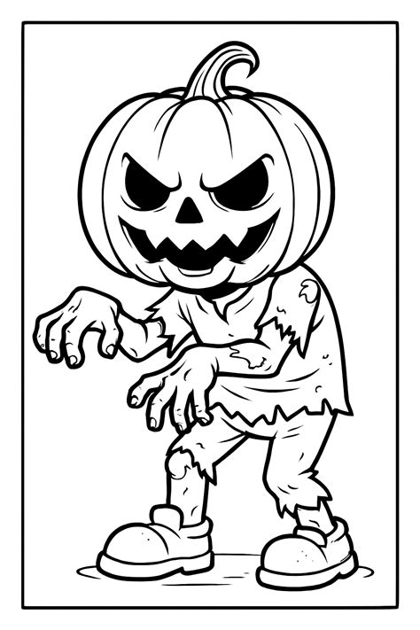 Cartoon Zombie Character Illustration For Coloring Book Pages Playground