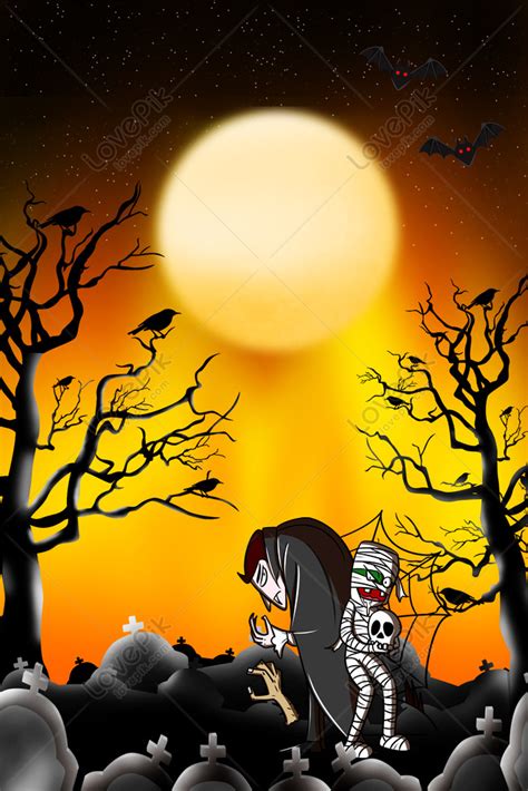 할로윈 크로우 미라 포스터 이미지 Hd 타이포그래피 템플릿 무서운 배경 사진 무료 다운로드 Lovepik