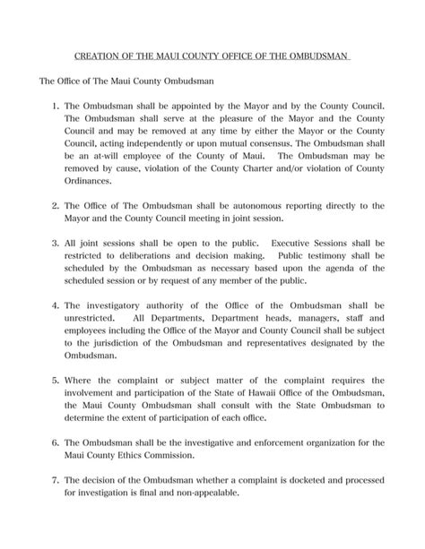 Maui County Governance Transparency Honesty Integrity Pdf Law