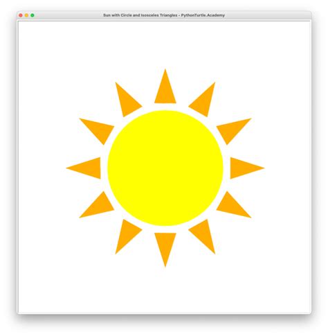 Sun With Circle And Isosceles Triangles Python And Turtle