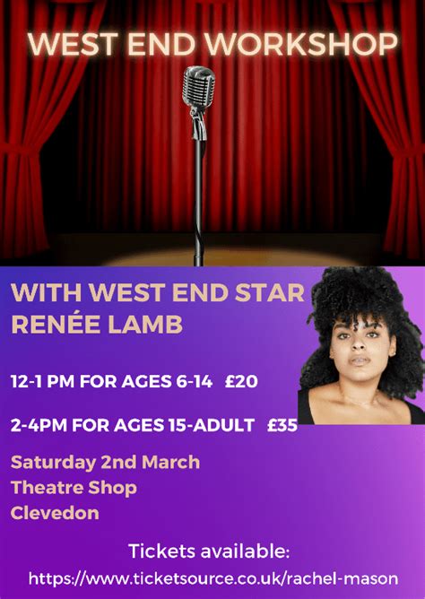 adult workshop with Renée Lamb at The Theatre Shop event tickets from TicketSource