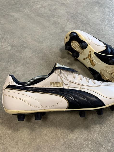 Puma Vintage Football Soccer Cleats Mens Size Eur 46 Us 12 Uk11 White