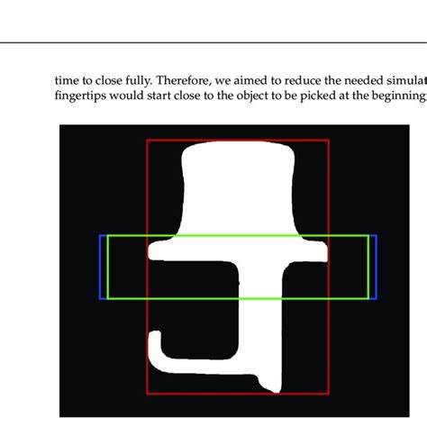 the test object s initial position the blue rectangle shows robotic