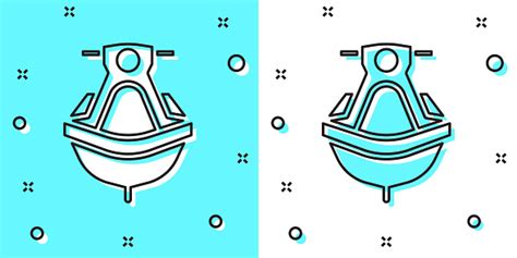 녹색과 흰색 배경에 격리 된 검은 선 제트 스키 아이콘입니다 물 스쿠터 익스트림 스포츠 임의 동적 셰이프 벡터 일러스트레이션 가능성에 대한 스톡 벡터 아트 및 기타 이미지