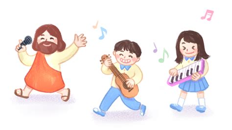 [클립아트] 찬양하는 아이들 네이버 블로그