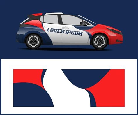 트럭 밴과 자동차를 위한 레이싱 자동차 포장 그래픽 프리미엄 벡터