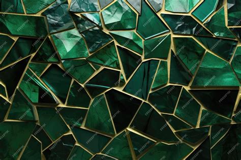 Premium Photo Abstract Geometric Background Of Green Crystal Shards
