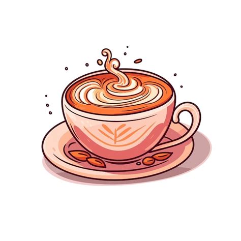 Capuchino De Dibujos Animados Hd Contorno Color Plano Dibujos Animados