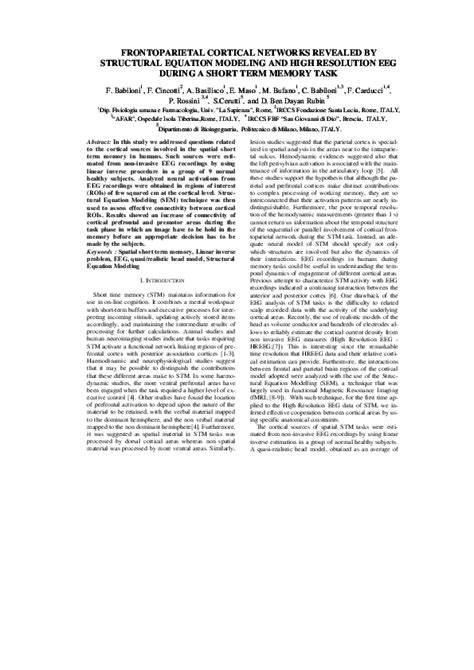 Pdf Frontoparietal Cortical Networks Revealed By Structural Equation