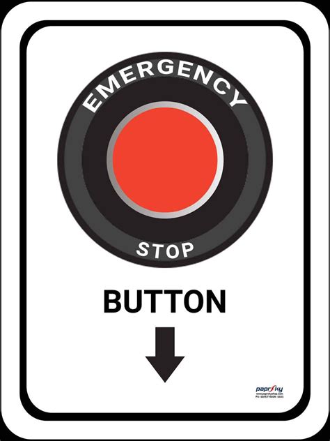 Safety Sign Emergency Stop Button