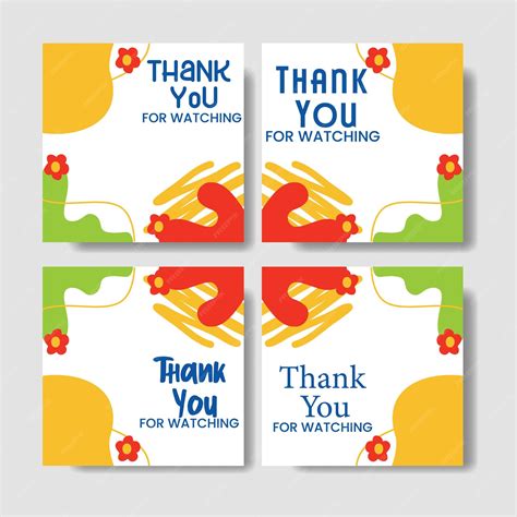 최소한의 정사각형 배너 템플릿을 시청해 주셔서 감사합니다 프리미엄 벡터