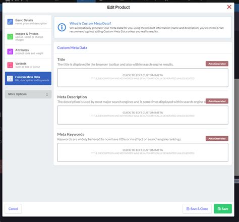 Custom Meta Data Ekm