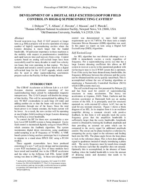 Pdf Development Of A Digital Self Excited Loop For Field Control In