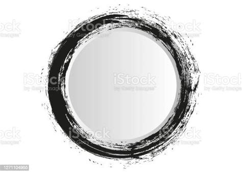 벡터 브러시는 흰색 배경에 페인트원을 스트로크합니다 잉크 손으로 그린 페인트 브러시 원 로고 라벨 디자인 요소 벡터