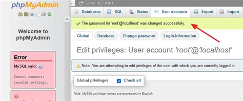 How To Set Root Password On Phpmyadmin Meers World