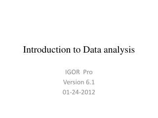 PPT Introduction To Data Analysis PowerPoint Presentation Free Download ID 783062