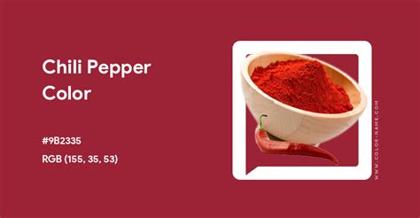 Chili Pepper Color Hex Code Is 9b2335