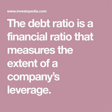 What Is The Debt Ratio Debt Ratio Financial Ratio Debt
