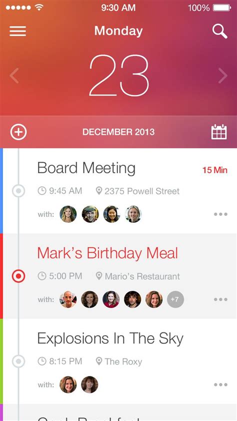 An Iphone Screen Showing The Time And Date For Each Event Including Two Different Events