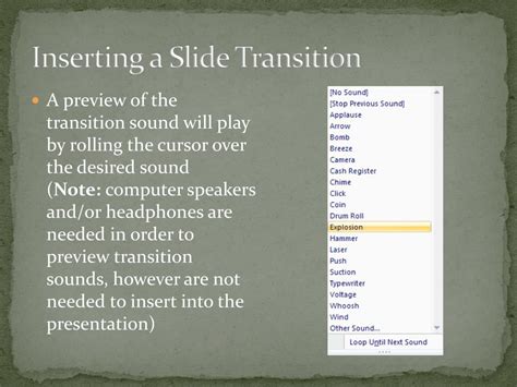 PPT Creating A PowerPoint Presentation Slide Transitions PowerPoint Presentation ID