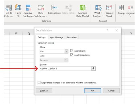Hard Coded Data Validation List In Excel Mitchell Paulus