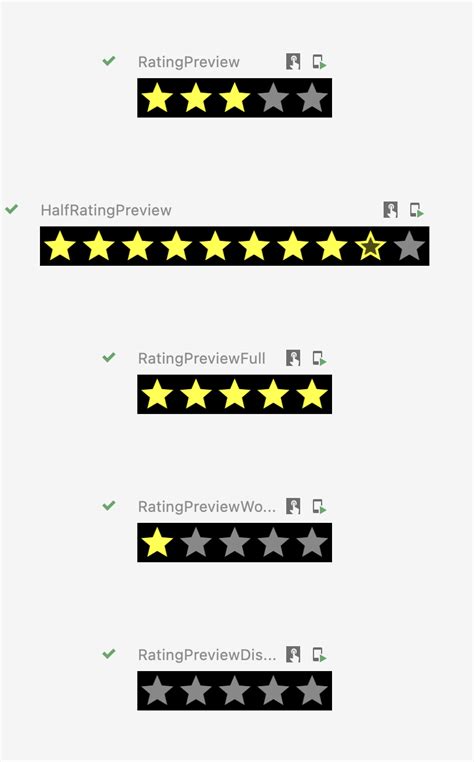 Compose Snippets Rating Bar