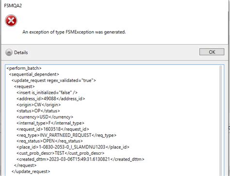 FSM Exception Error IFS Community