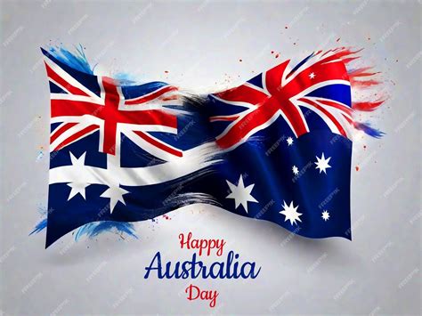 Premium Psd Happy Australia Day Lettering Map Of Australia With Flag
