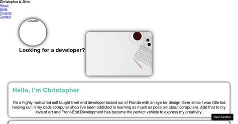 Mobile Portfolio Codesandbox