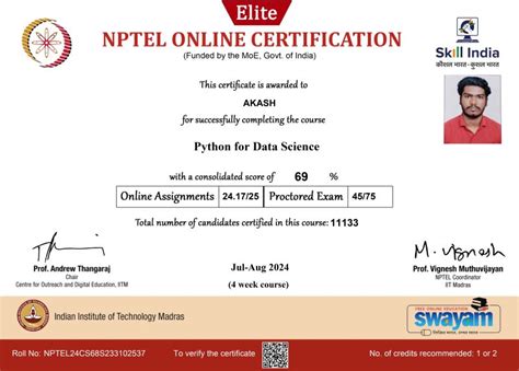 Akash S On Linkedin Nptel Pythonfordatascience Machinelearning