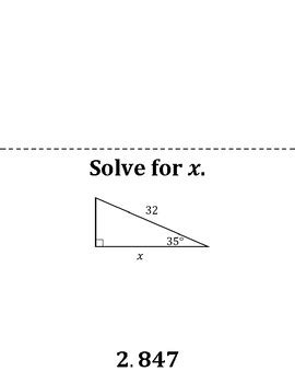 Trigonometry Find The Missing Side Measure Scavenger Hunt Game TPT